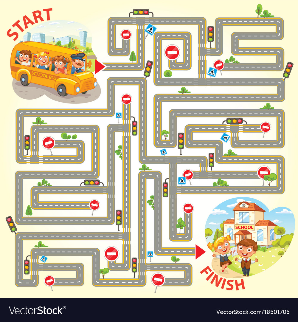 Help the character to find a way out of the maze Vector Image