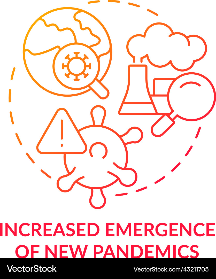 Increased emergence of new pandemics red gradient Vector Image