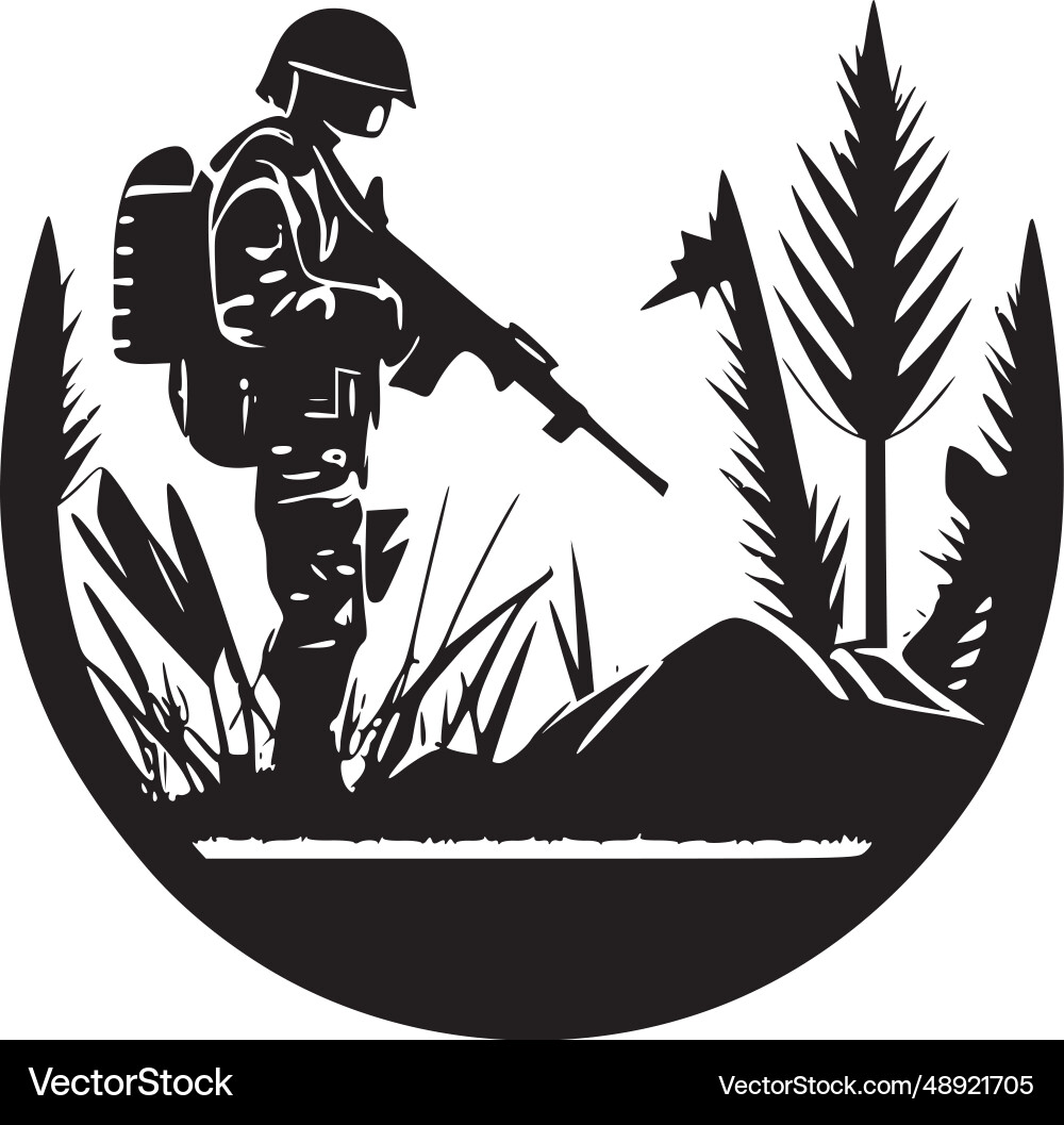 Military - minimalist and simple silhouette Vector Image