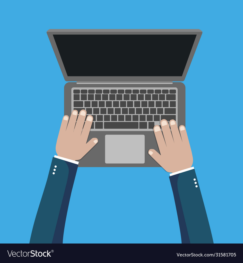 Online training work at computer learning Vector Image