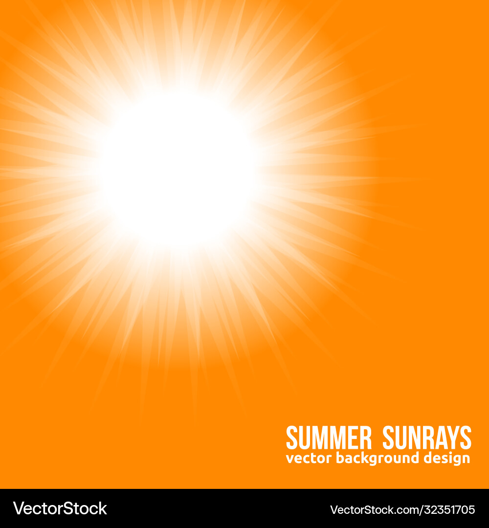 Orange sun bright sunset sky orange background Vector Image