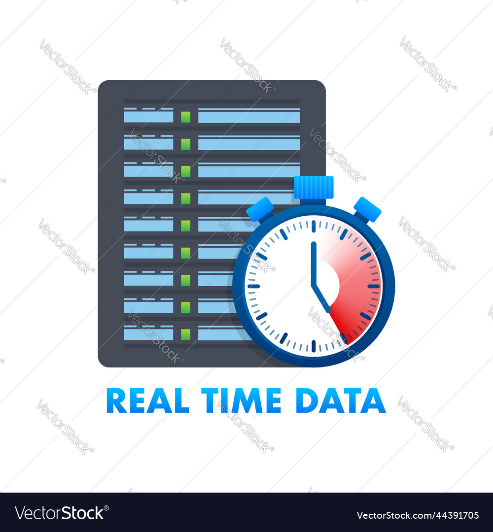 Real time data icon big database collection Vector Image Real time data icon big database collection Vector Image