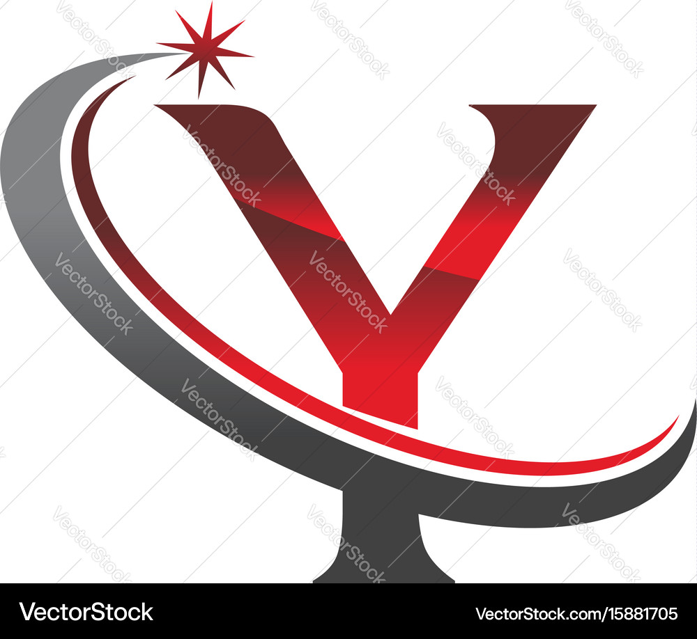 Star swoosh letter y Royalty Free Vector Image