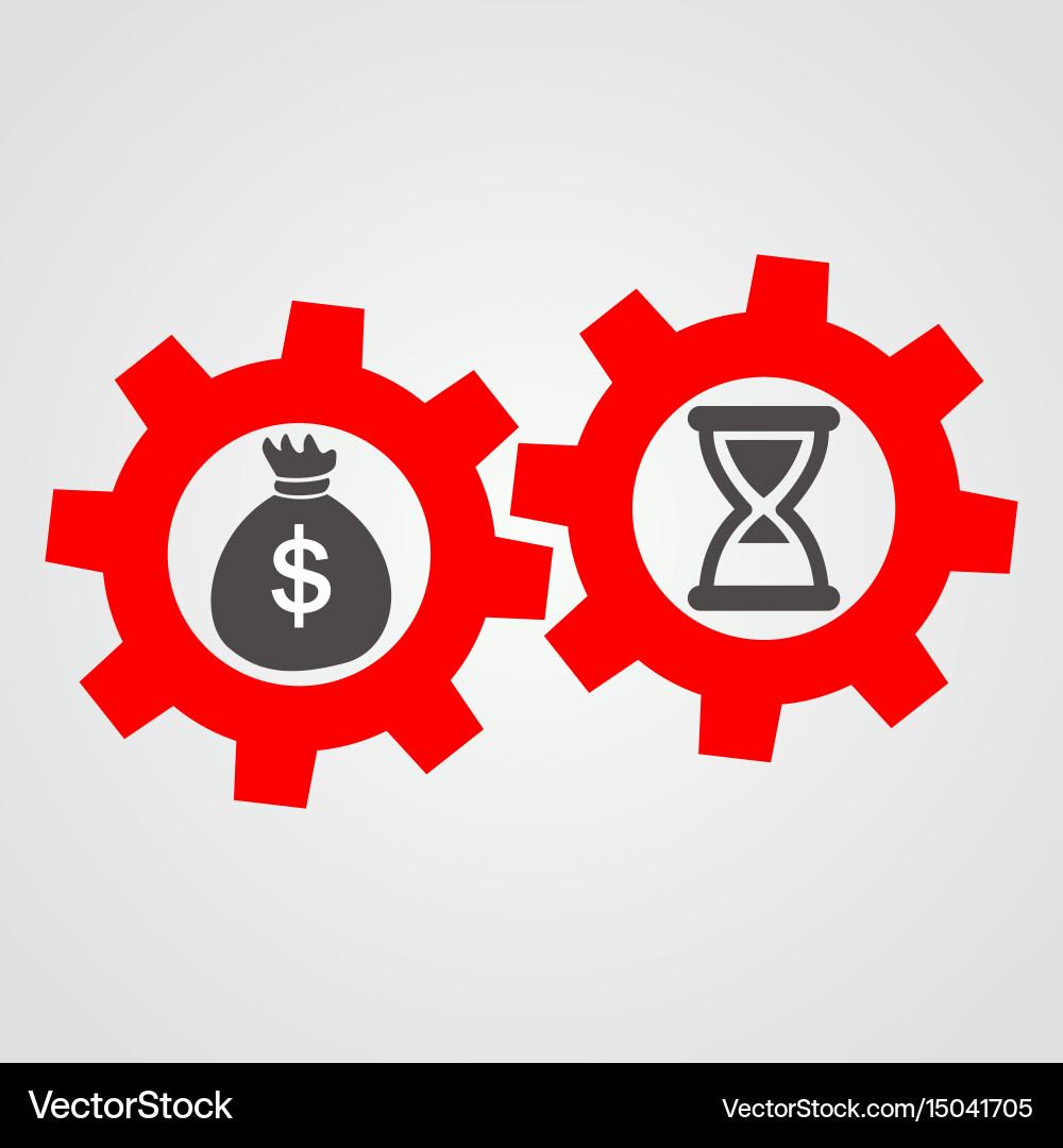 Time is money business flat icon Royalty Free Vector Image