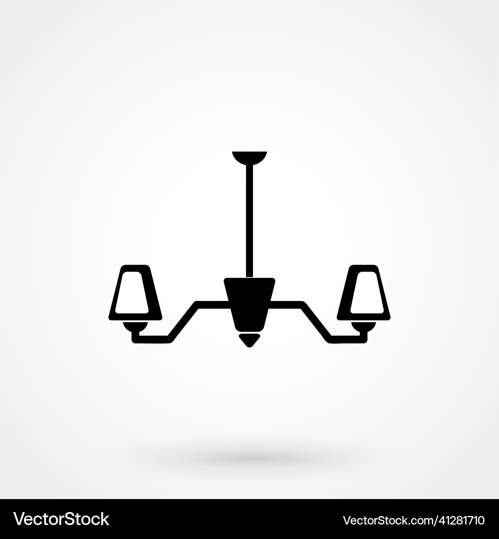 Chandelier icon flat design isolated on background