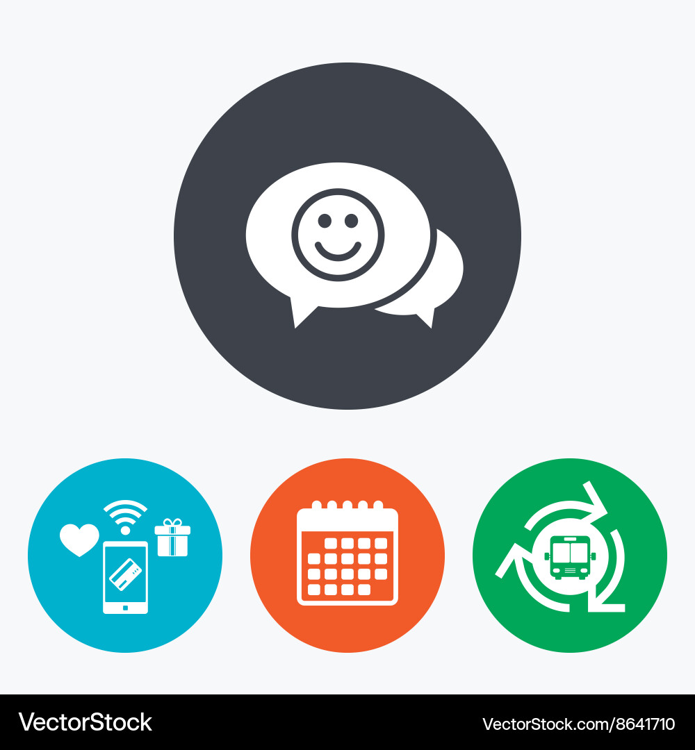 Chat smile icon happy face symbol Royalty Free Vector Image