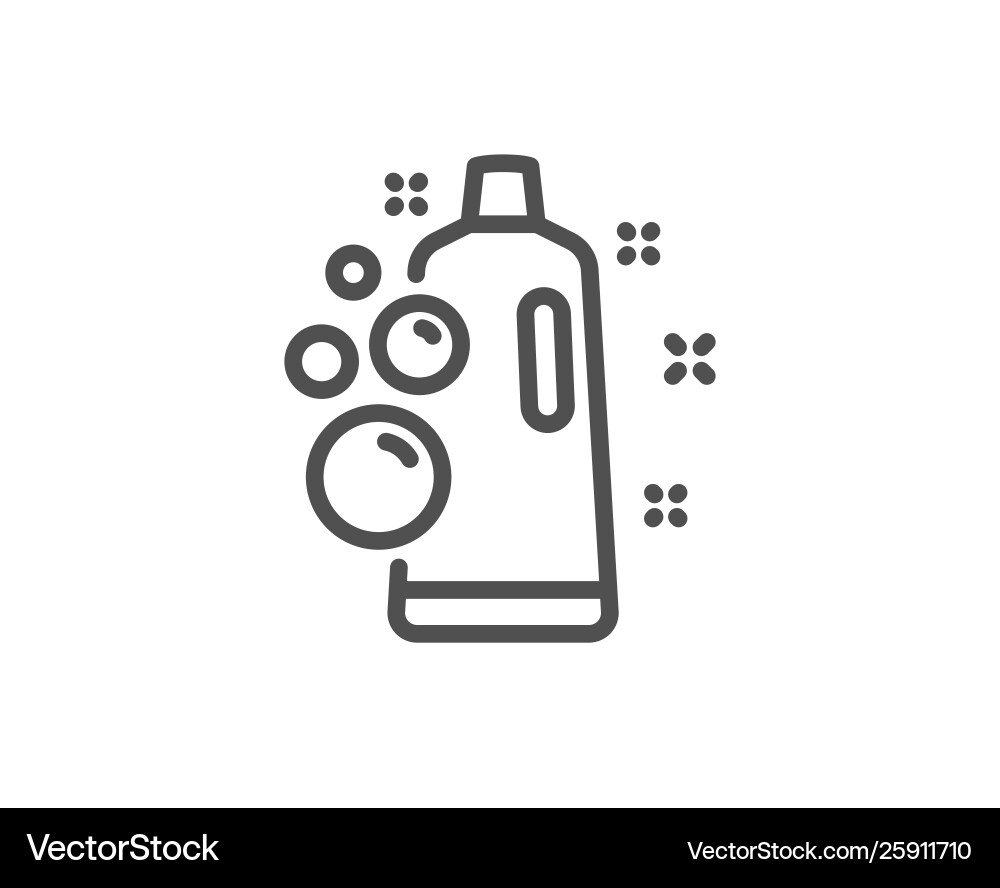 Clean bubbles line icon laundry shampoo sign Vector Image