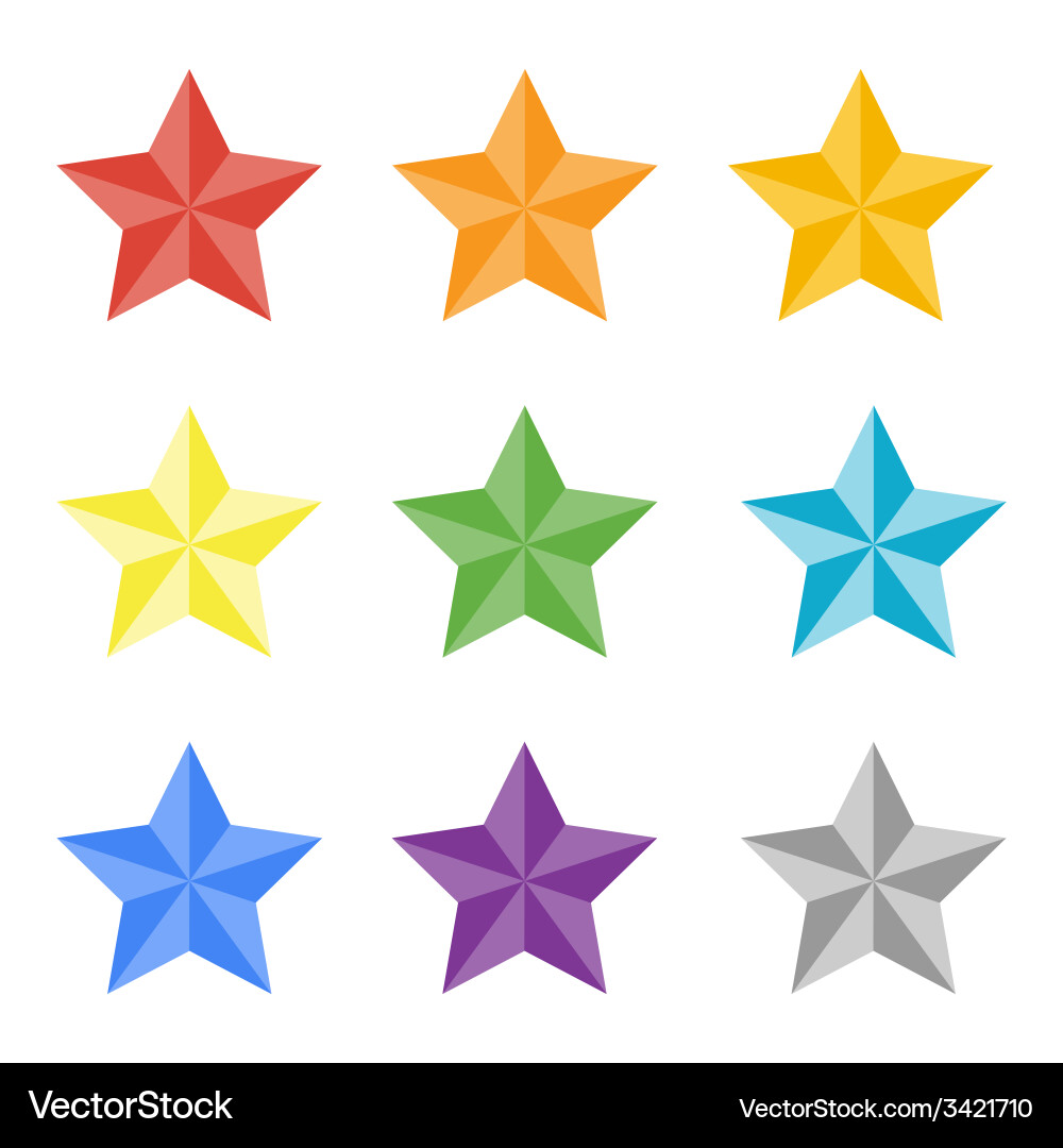Collection of multicolored stas Royalty Free Vector Image