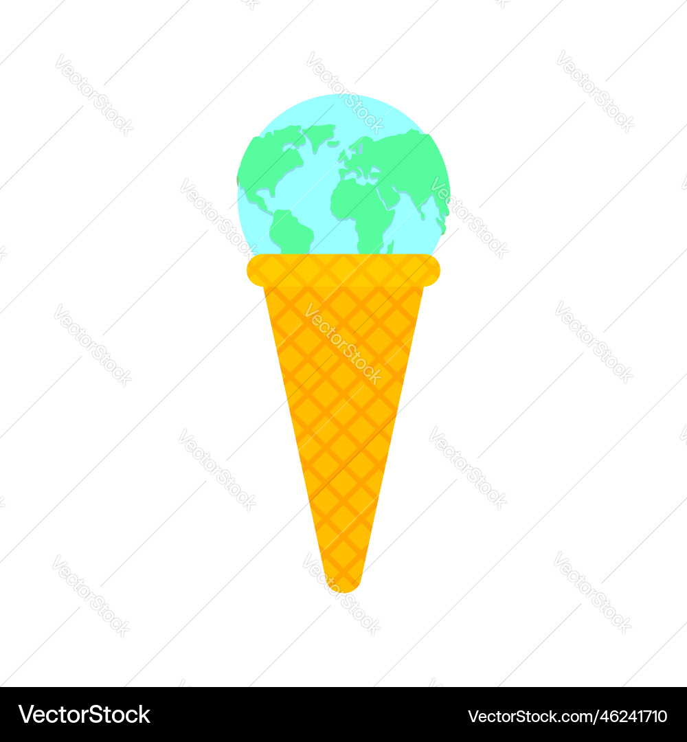 Earth ice cream planet icecream Royalty Free Vector Image