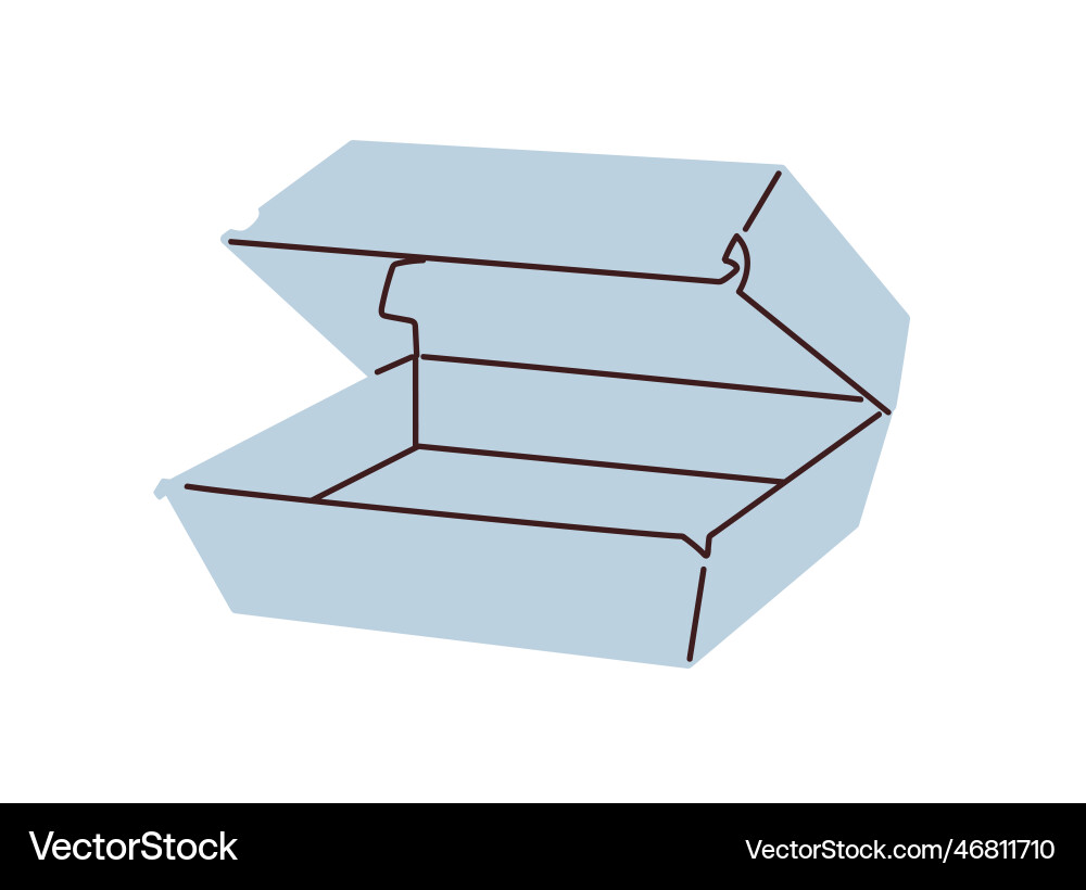 Fast food box empty delivery cardboard package Vector Image