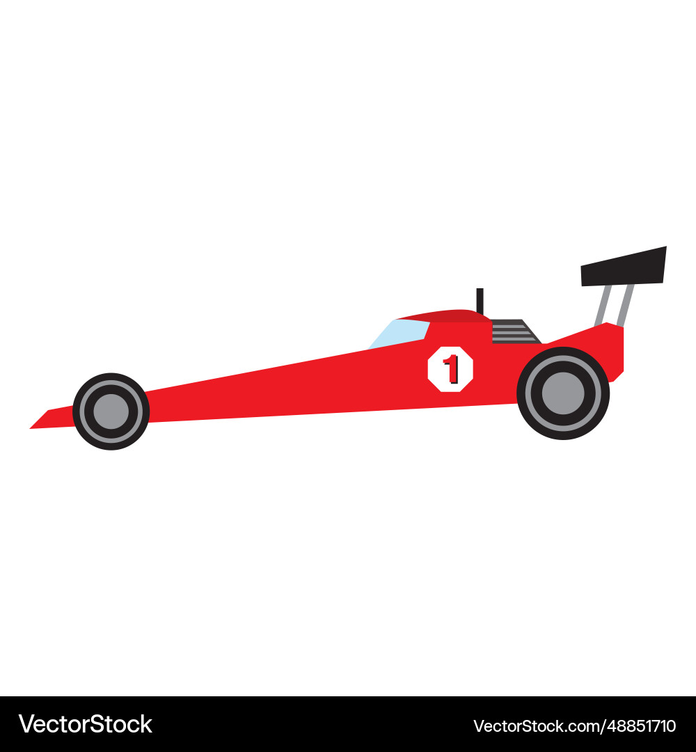Formula one racing car cartoon Royalty Free Vector Image