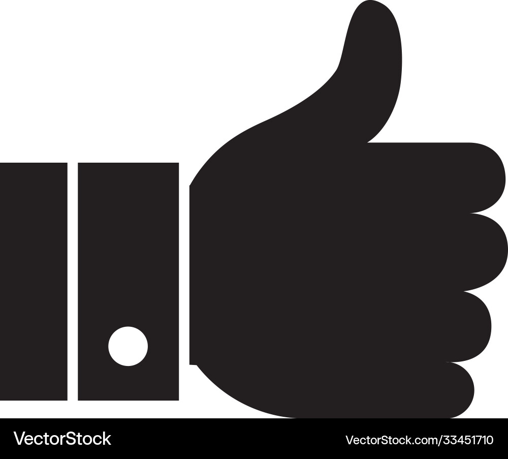 Hand with thumb up icon silhouette style Vector Image