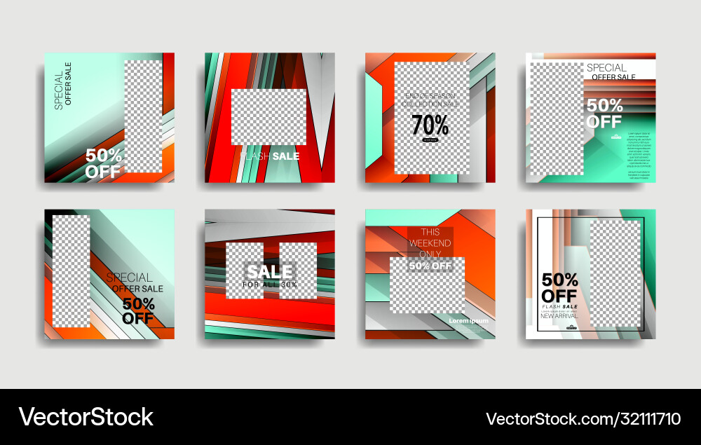 Modern promotion square web banner for social Vector Image