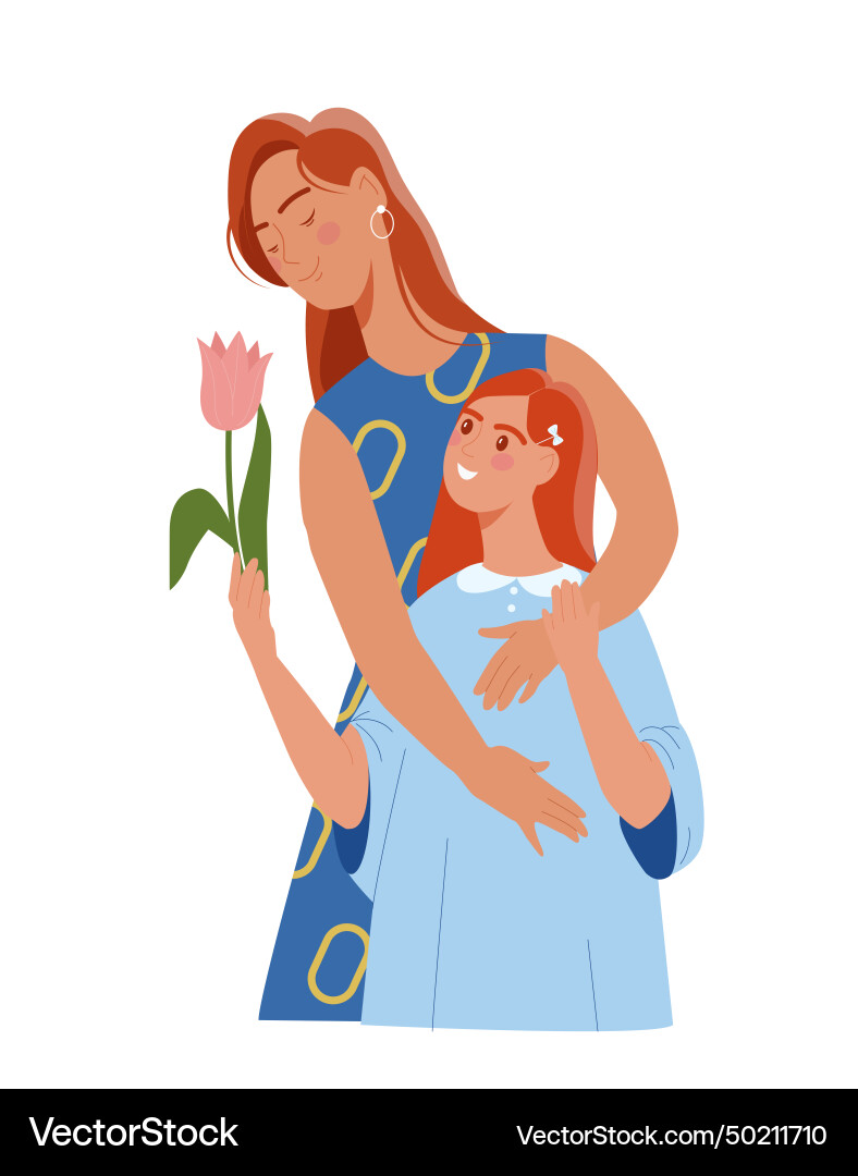 Mother with daughter concept Royalty Free Vector Image