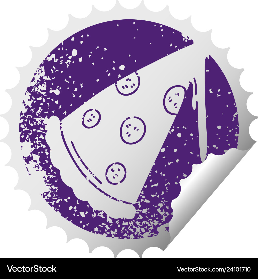 Quirky distressed circular peeling sticker symbol Vector Image