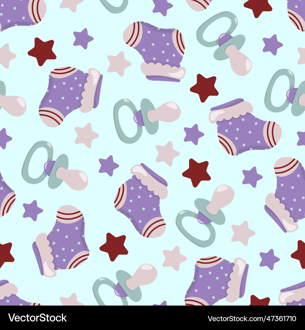 Seamless pattern with colorful baby icons Vector Image