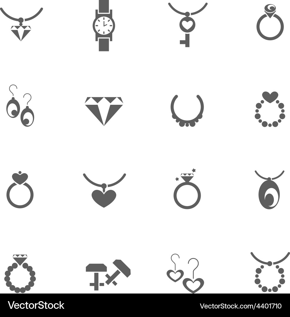 Set jewelry icons Royalty Free Vector Image - VectorStock