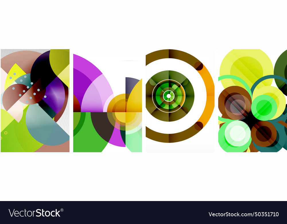 Set of circles geometric abstract posters Vector Image