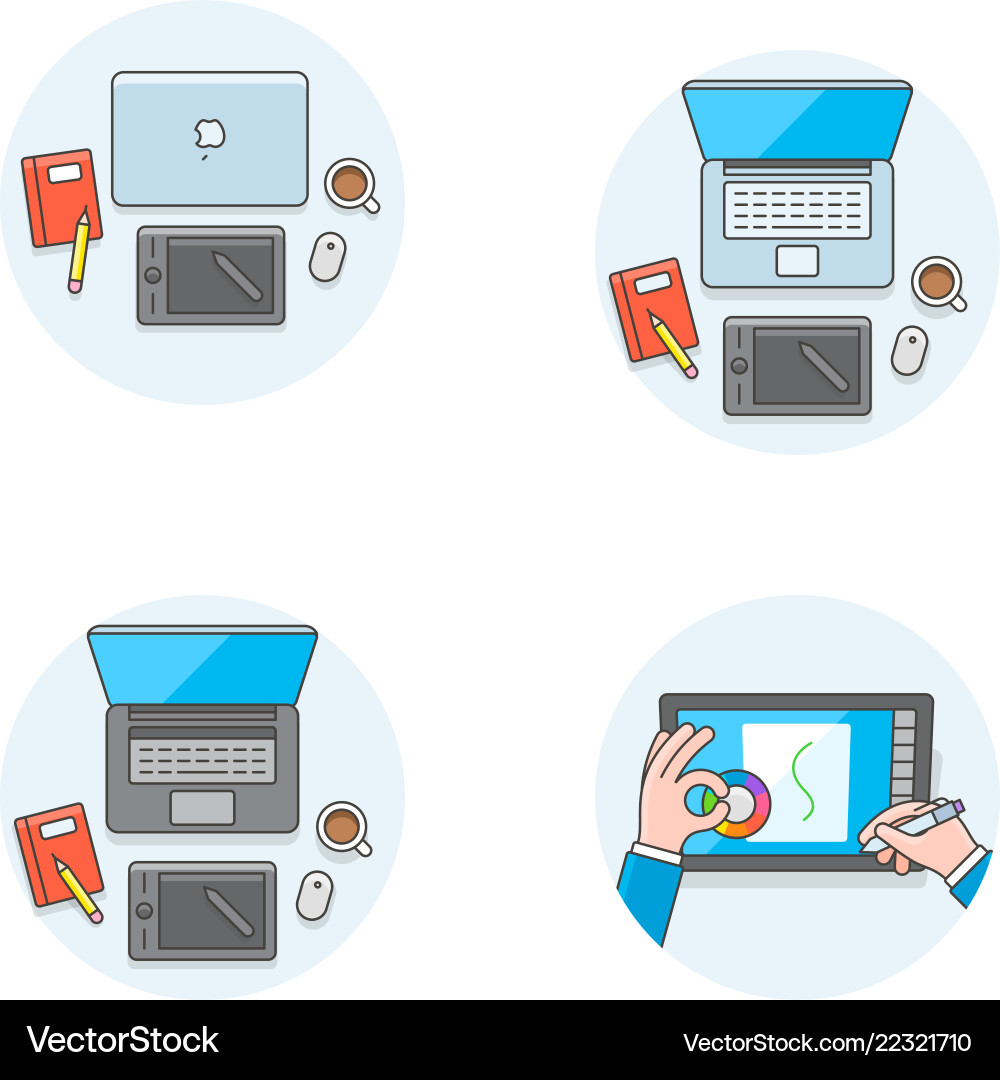 Set of multicolor design icons Royalty Free Vector Image