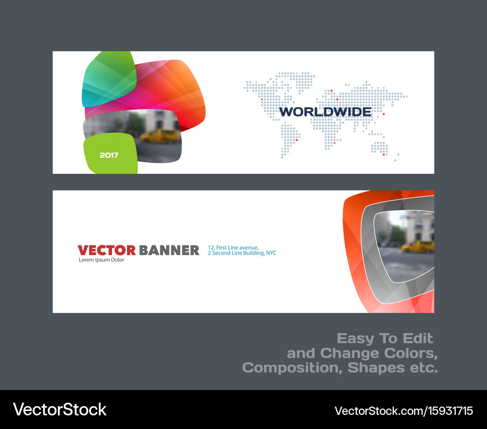 Abstract set of modern horizontal website Vector Image