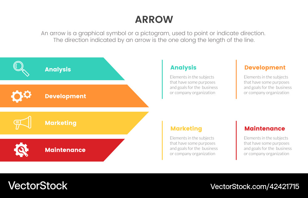 Arrow infographic with vertical arrows concept Vector Image