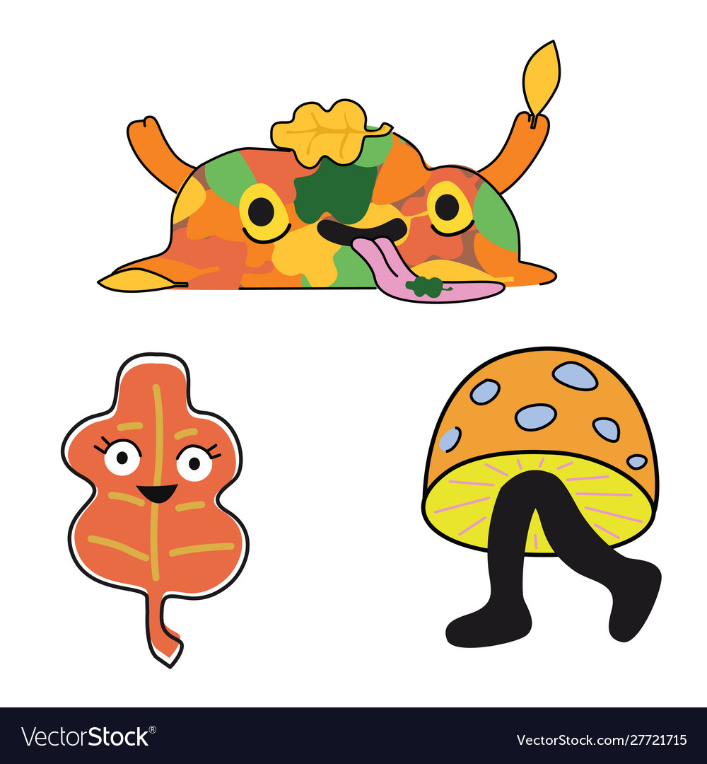 Autumn monsters characters Royalty Free Vector Image