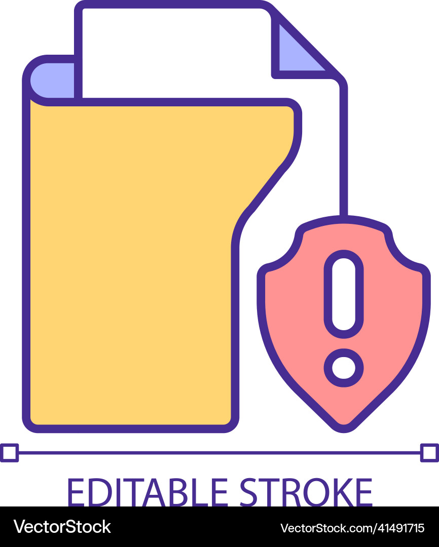 Document safety warning rgb color icon Royalty Free Vector