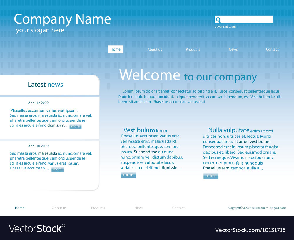 Editable website template Royalty Free Vector Image
