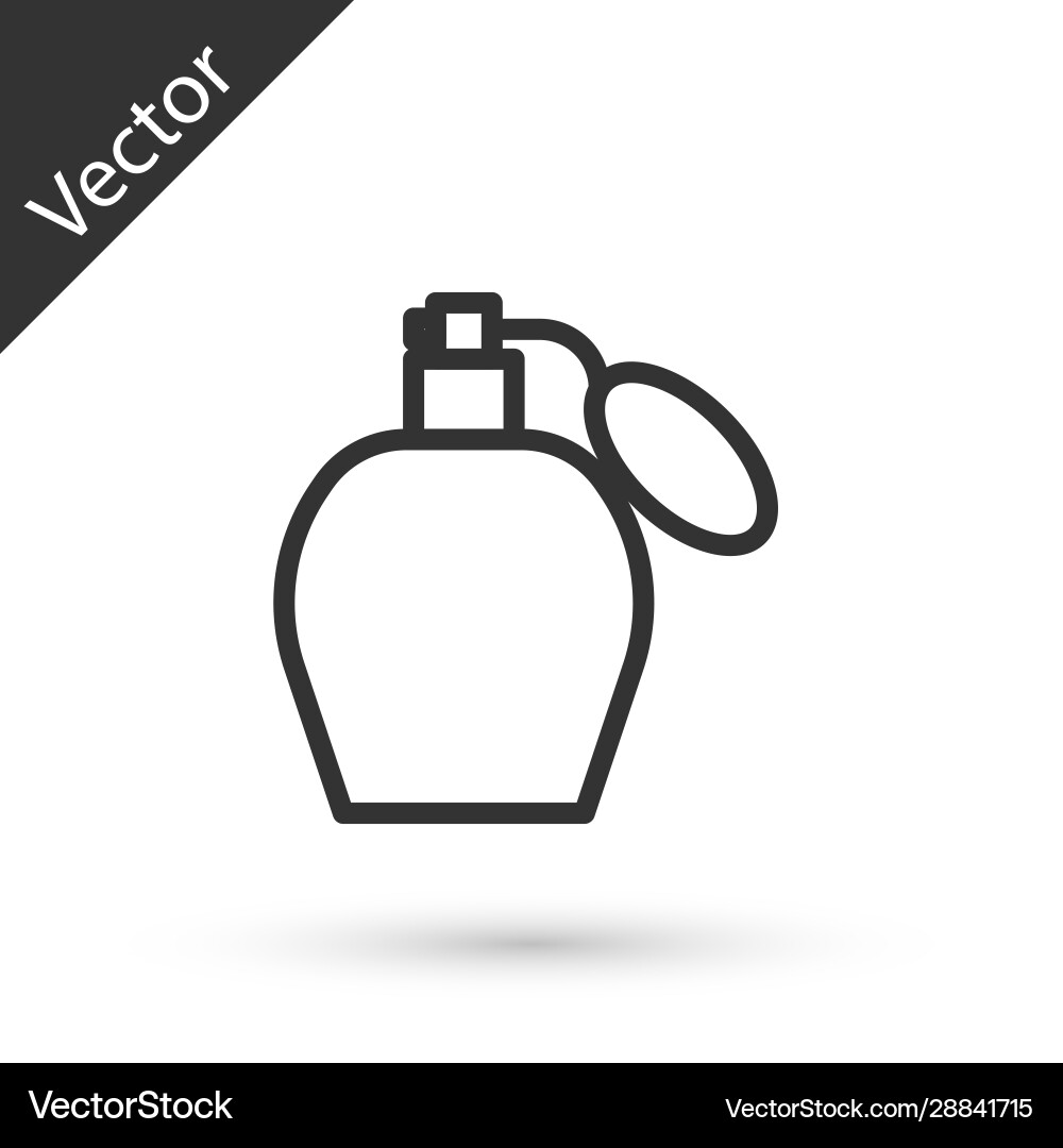 Grey line perfume icon isolated on white Vector Image