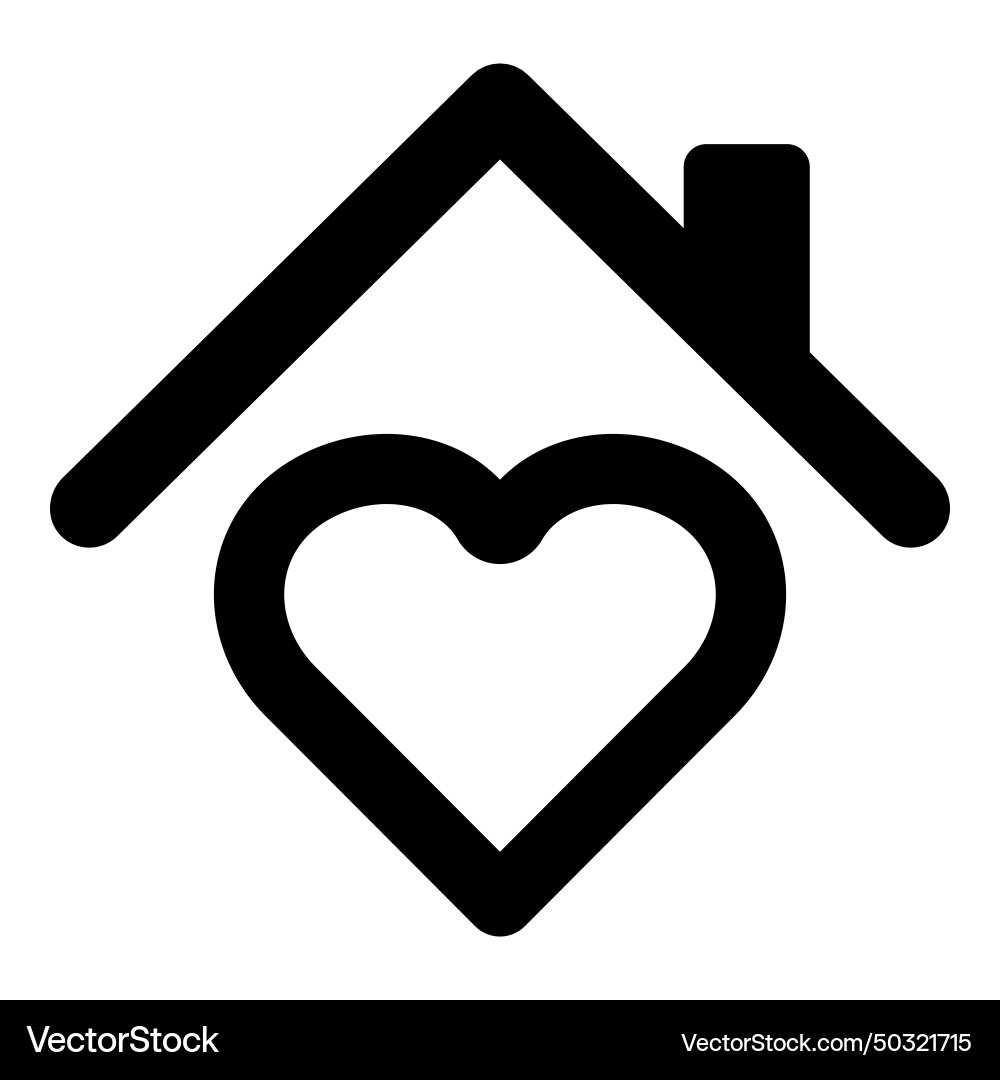 Home love flat icon isolated on white background Vector Image