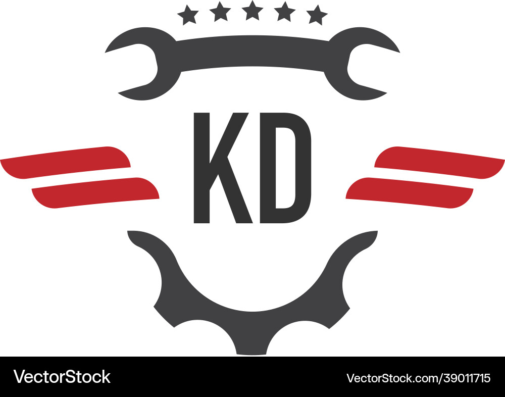 Initial letter kd auto repair logo design Vector Image
