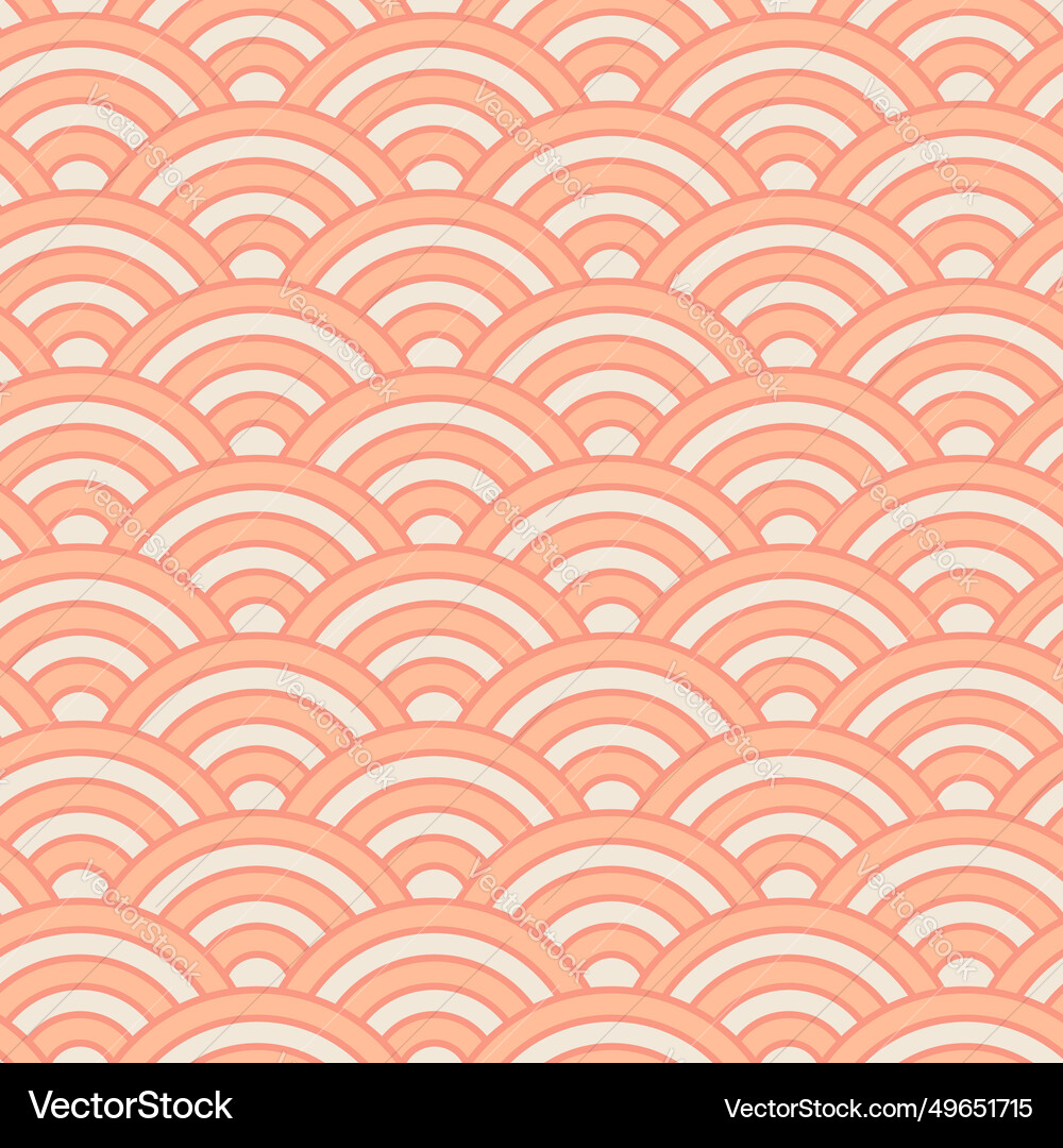Japanese waves in peach fuzz seamless pattern Vector Image