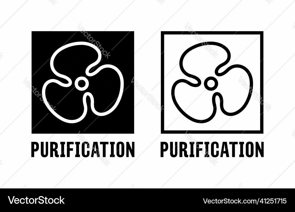 Purification property information sign Royalty Free Vector