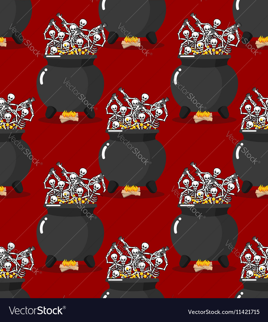 Sinners in pot hell seamless pattern skeletons Vector Image Sinners in pot hell seamless pattern skeletons Vector Image