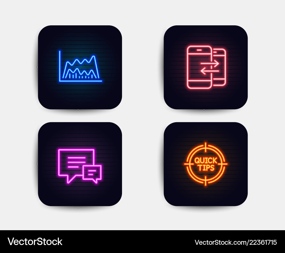Trade chart comment and phone communication icons Vector Image