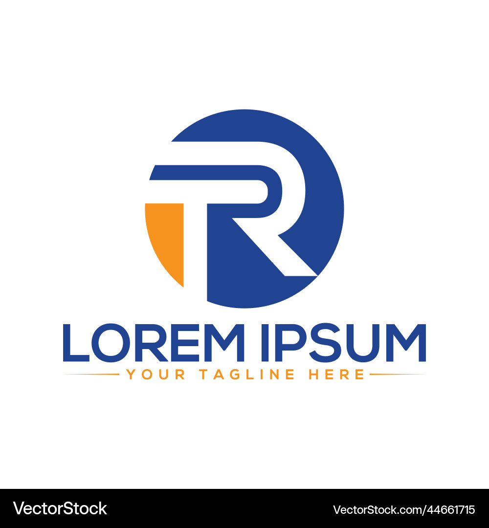 Unique tr logo design Royalty Free Vector Image