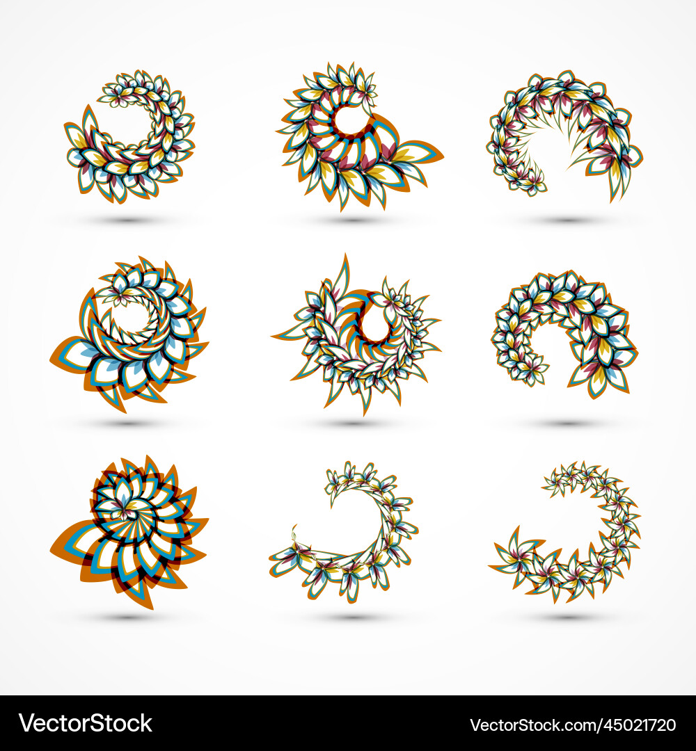 Abstract floral shapes collection design Vector Image