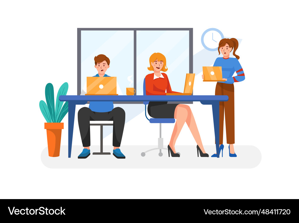 Business people working in office Royalty Free Vector Image