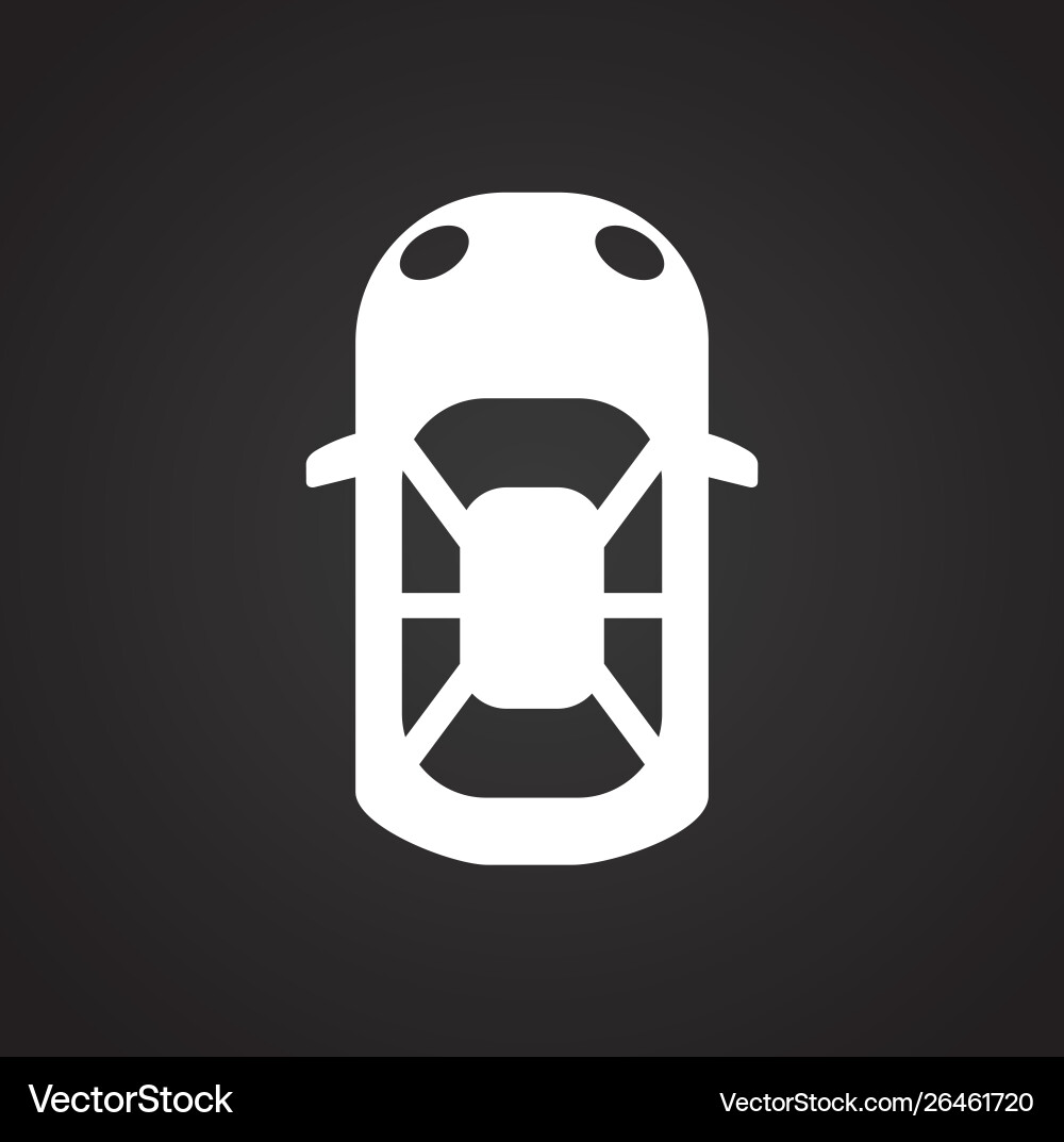 Car top view icon on background for graphic Vector Image
