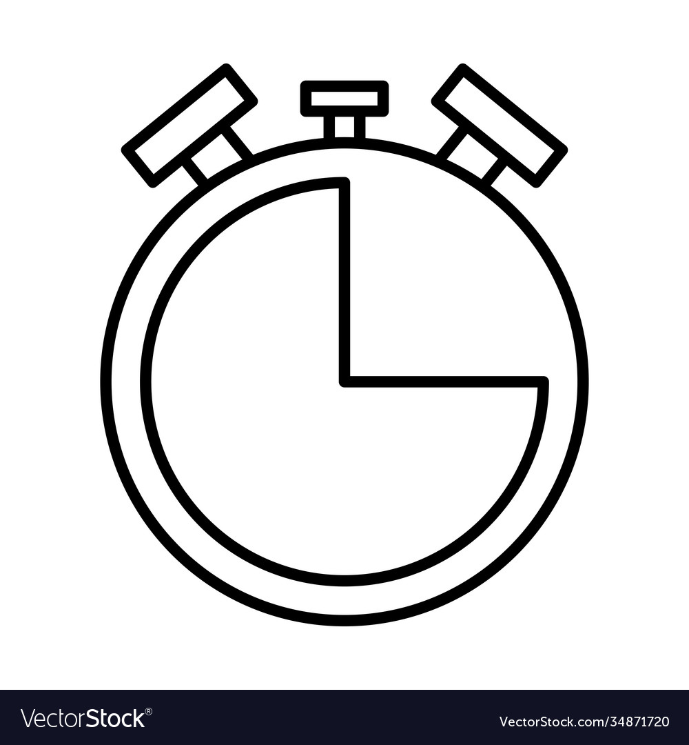 Chronometer Timer Line Style Icon Royalty Free Vector Image