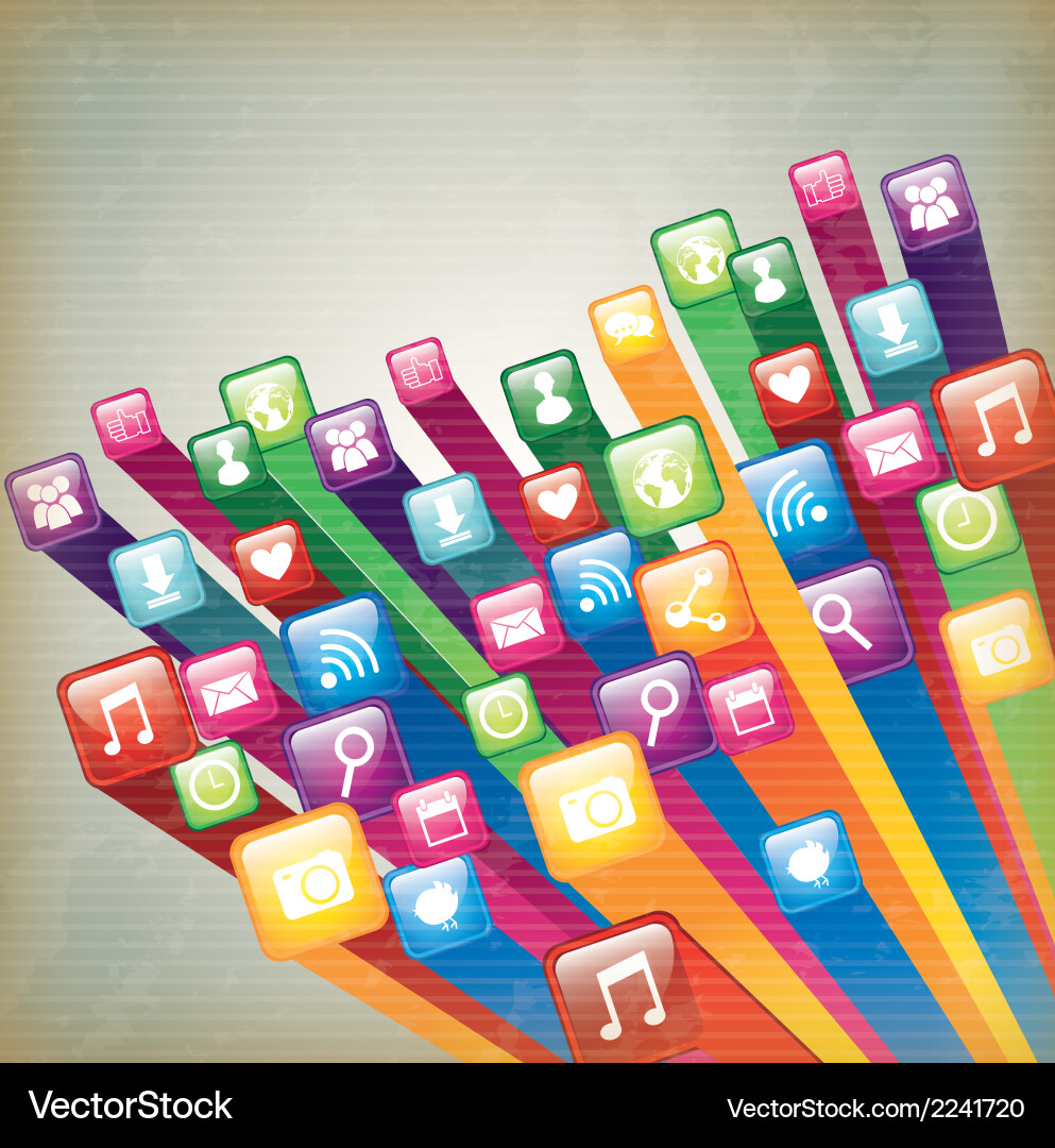 Communication icons over vintage background Vector Image