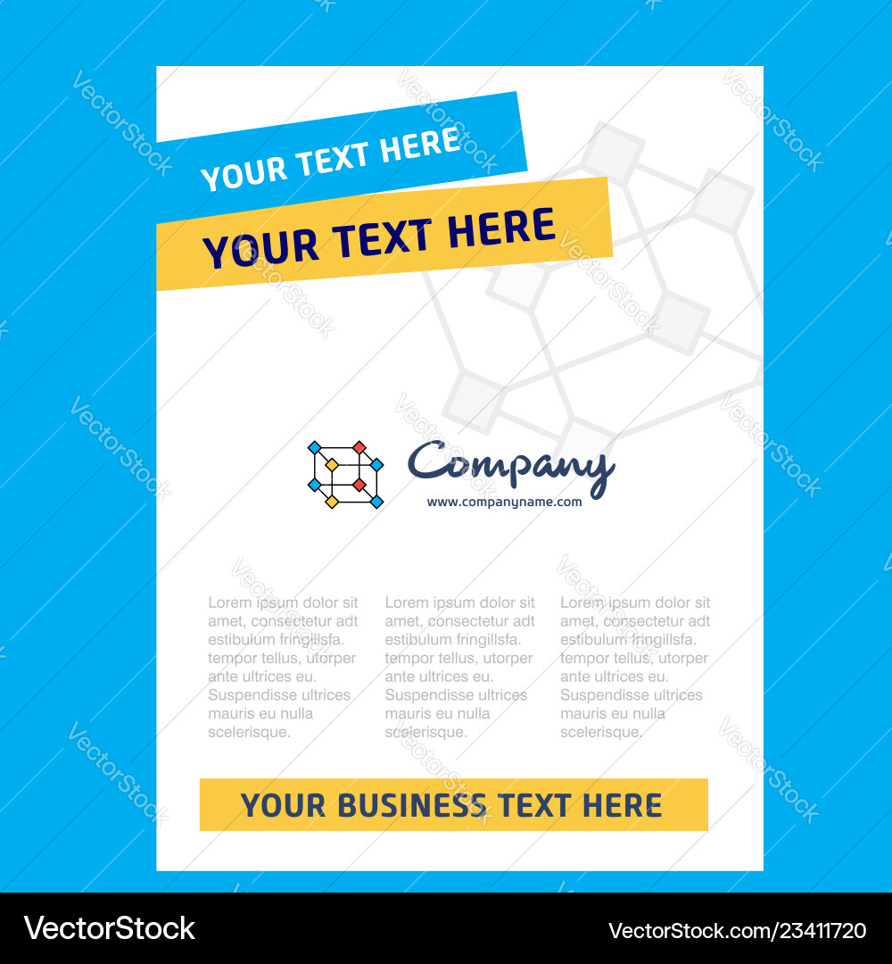 Cube title page design for company profile annual Vector Image