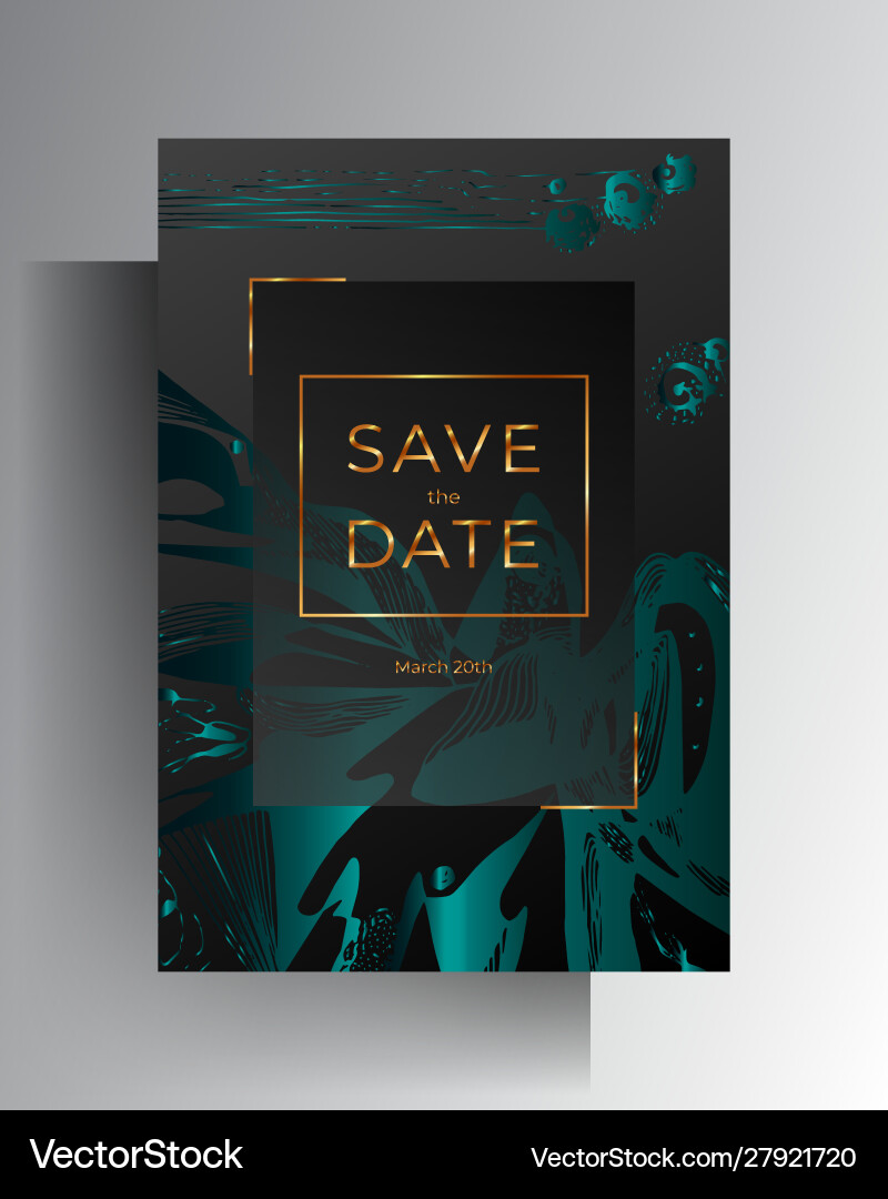 Design wedding invitation card turquoise texture Vector Image