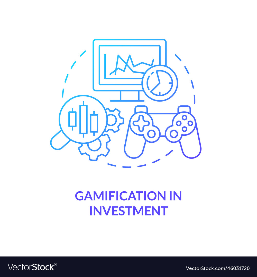 Gamification in investment blue gradient concept Vector Image