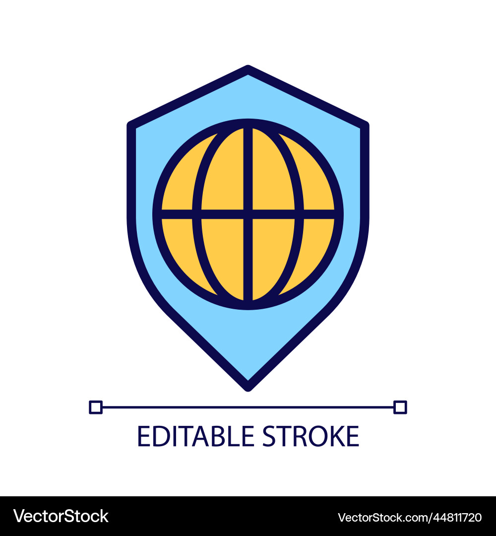 Global security pixel perfect rgb color icon Vector Image