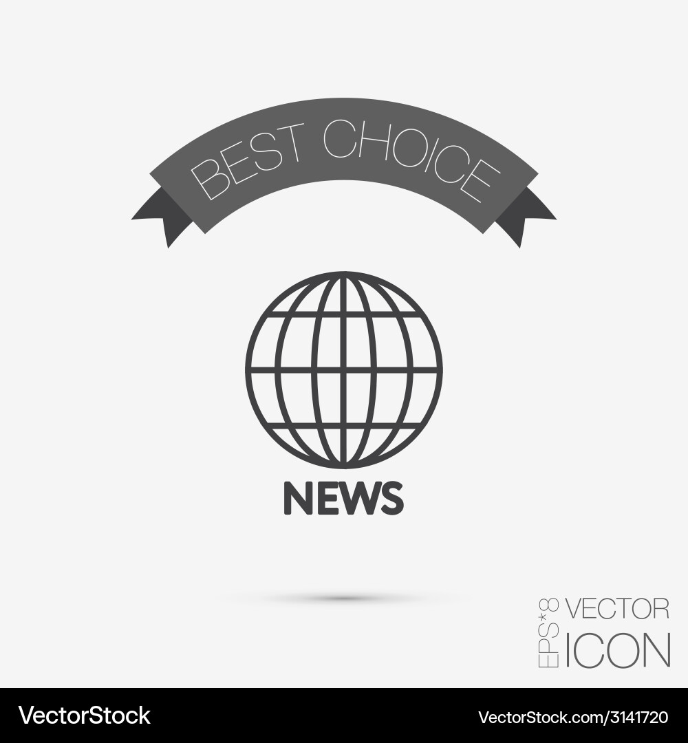 Globe symbol news icon planet Royalty Free Vector Image