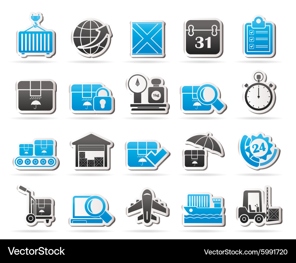 Logistic and shipping icons Royalty Free Vector Image