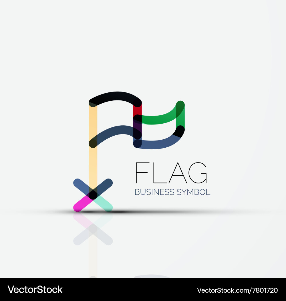 Logo flag abstract linear geometric business icon Vector Image