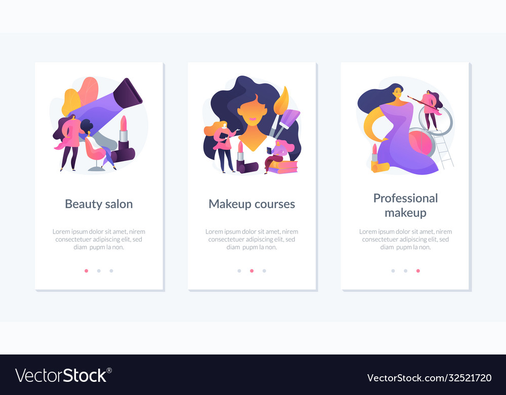 Makeup app interface template Royalty Free Vector Image