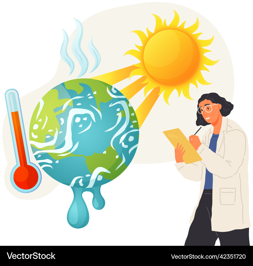 Man makes analysis of ecology environment Vector Image